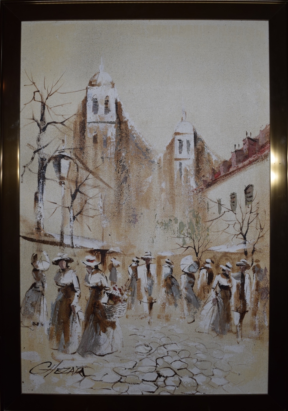 Boris Chezar | BORIS CHEZAR OIL & SAND CANVAS PARISIAN PAINTING | MutualArt