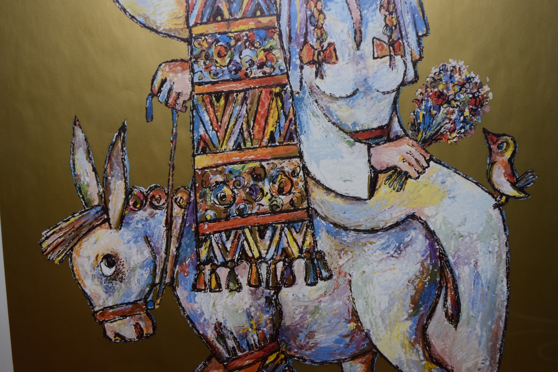 Jovan Obican | JOVAN OBICAN COUPLE ON DONKEY COLOR LITHOGRAPH | MutualArt