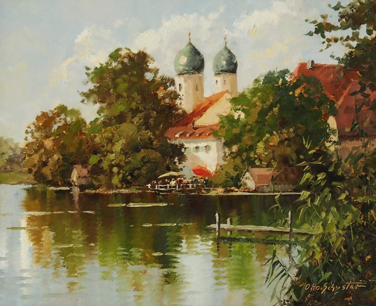 Otto Carl Schuster | 1924. Leoni' am Starnberger See. Öl auf Holz (1995 ...