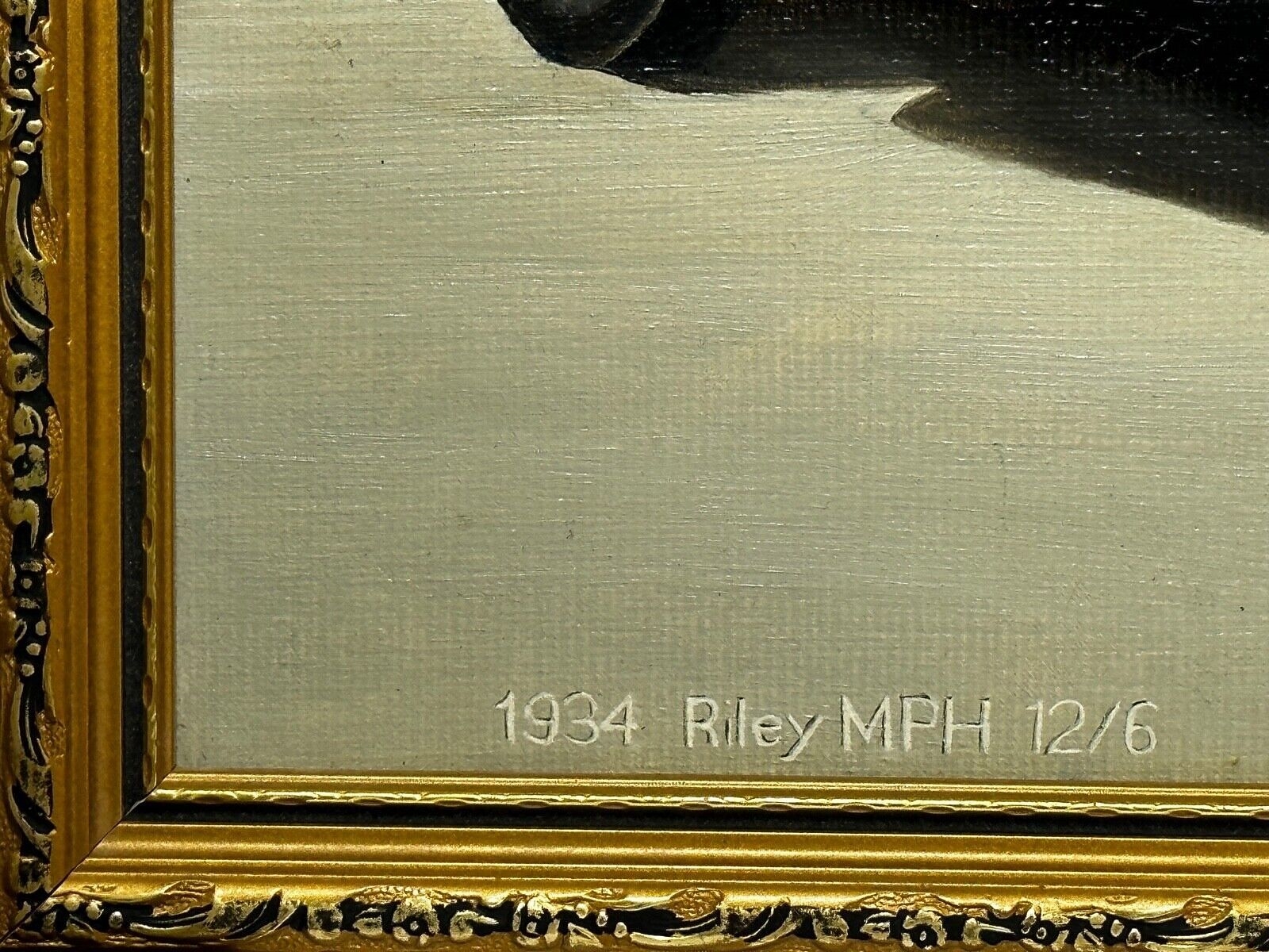 R Hewitt | 1934 RILEY MPH 12/6 OIL PAINTING (20th Century) | MutualArt