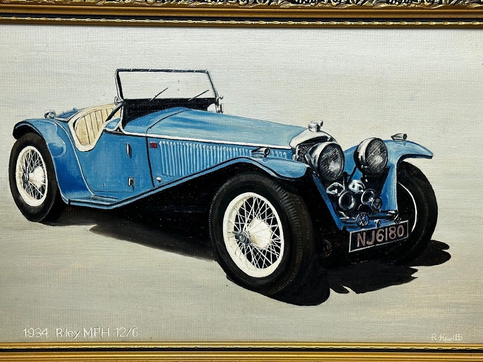 R Hewitt | 1934 RILEY MPH 12/6 OIL PAINTING (20th Century) | MutualArt