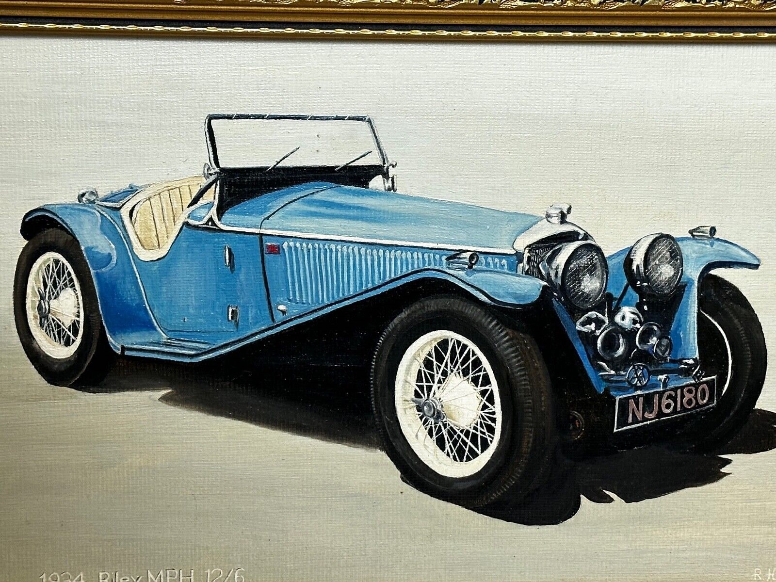 R Hewitt | 1934 RILEY MPH 12/6 OIL PAINTING (20th Century) | MutualArt
