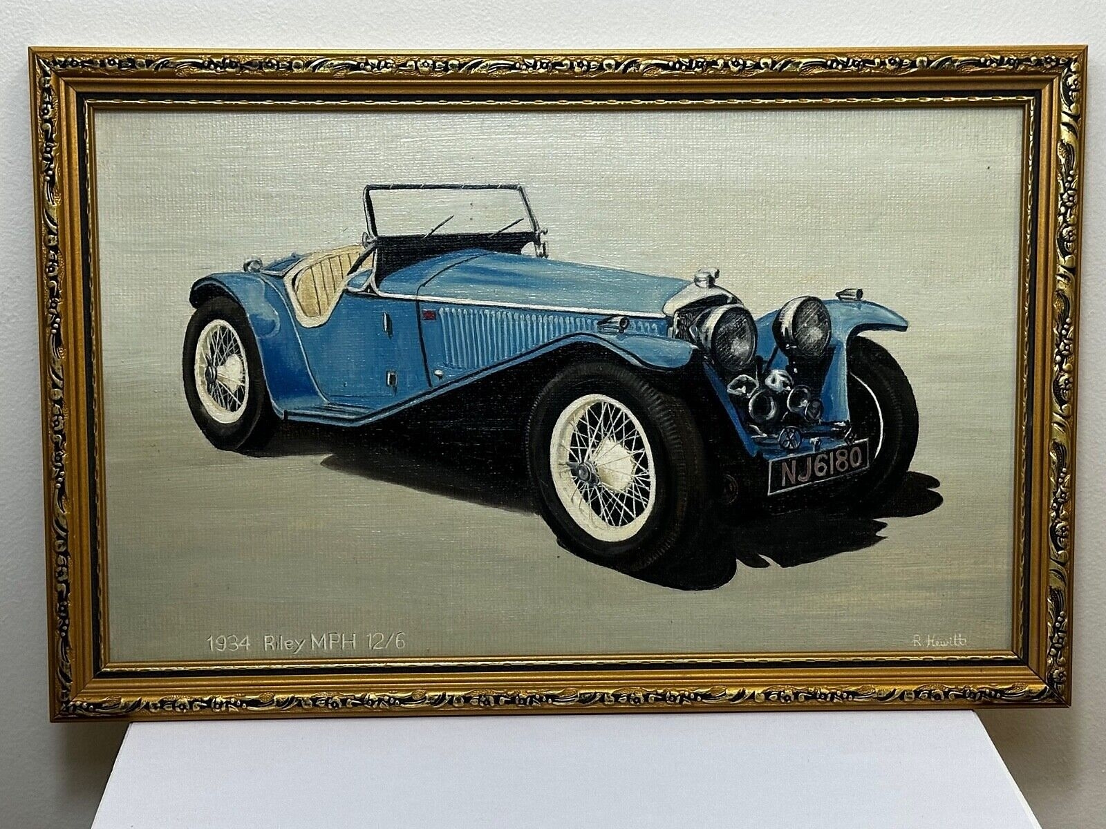 R Hewitt | 1934 RILEY MPH 12/6 OIL PAINTING (20th Century) | MutualArt