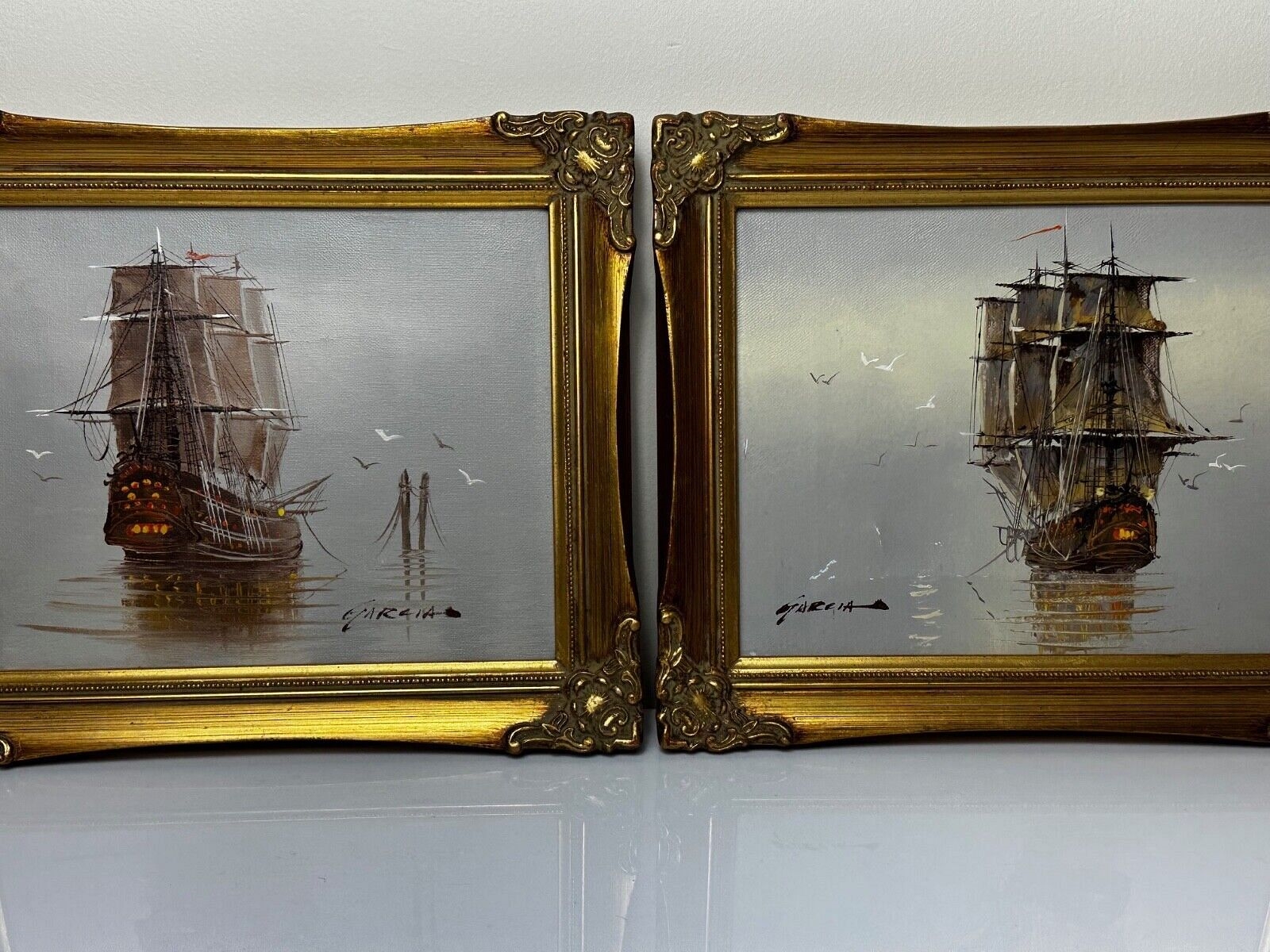 Danny Garcia | PAIR OF MARINE GALLEON SHIPS PAINTING | MutualArt