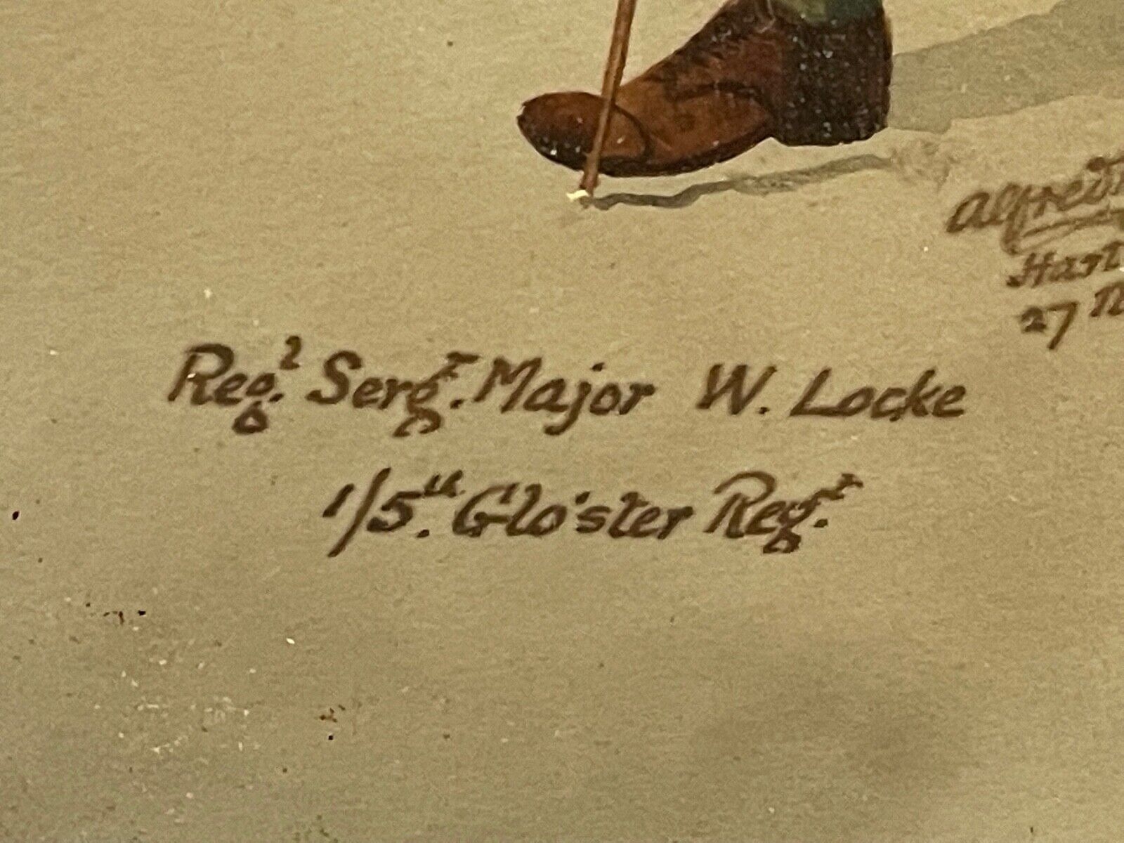 Alfred Bugby | WW1 MILITARY SERGEANT MAJOR WATERCOLOUR PAINTING (Early ...