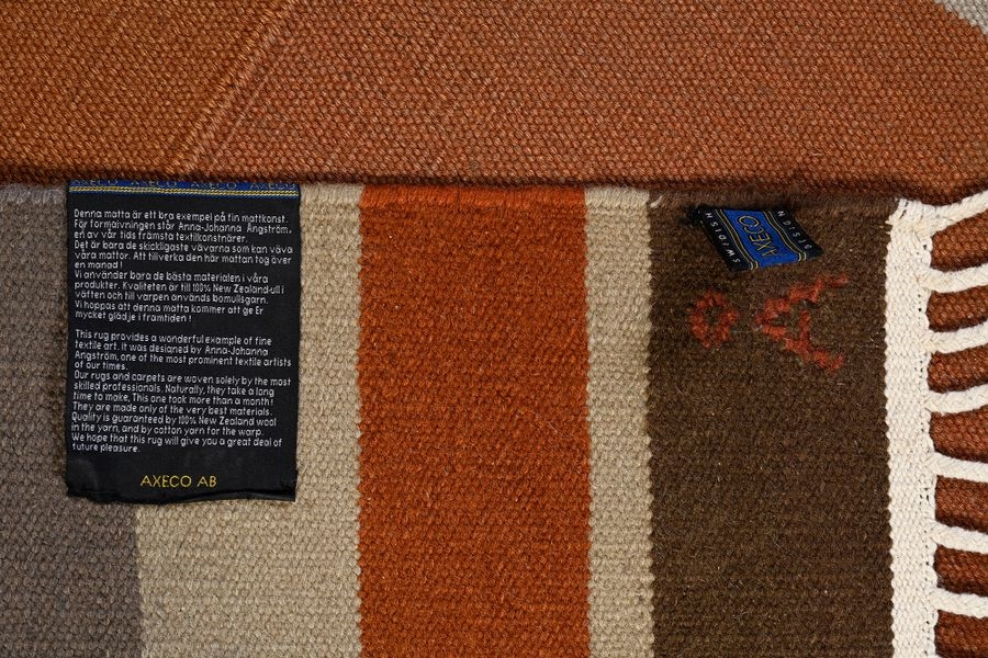 Anna Johanna Ångström | Rectangular woven wool rug with geometric ...