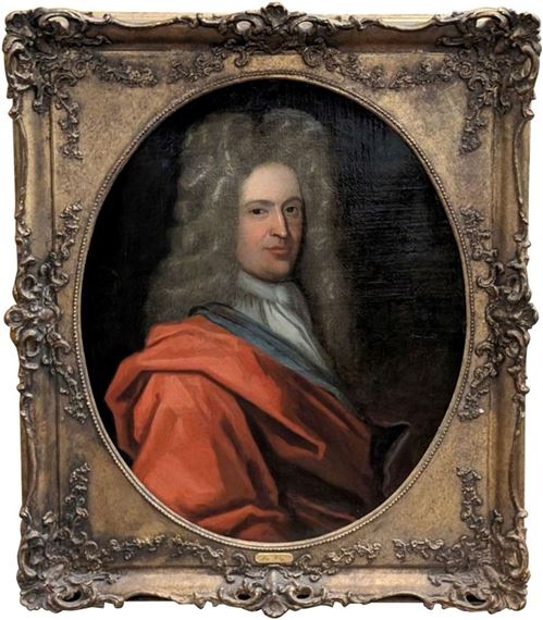 Riley John | Portrait of a gentleman, half-length, wearing a red robe ...