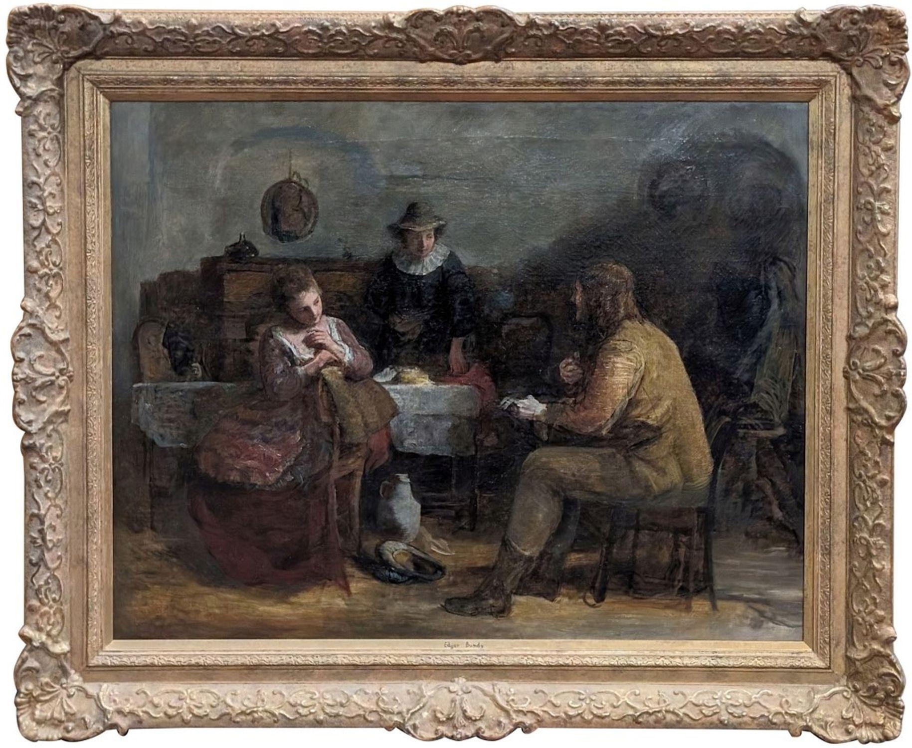 Edgar Bundy | Title: Stories around the dining table (1890) | MutualArt