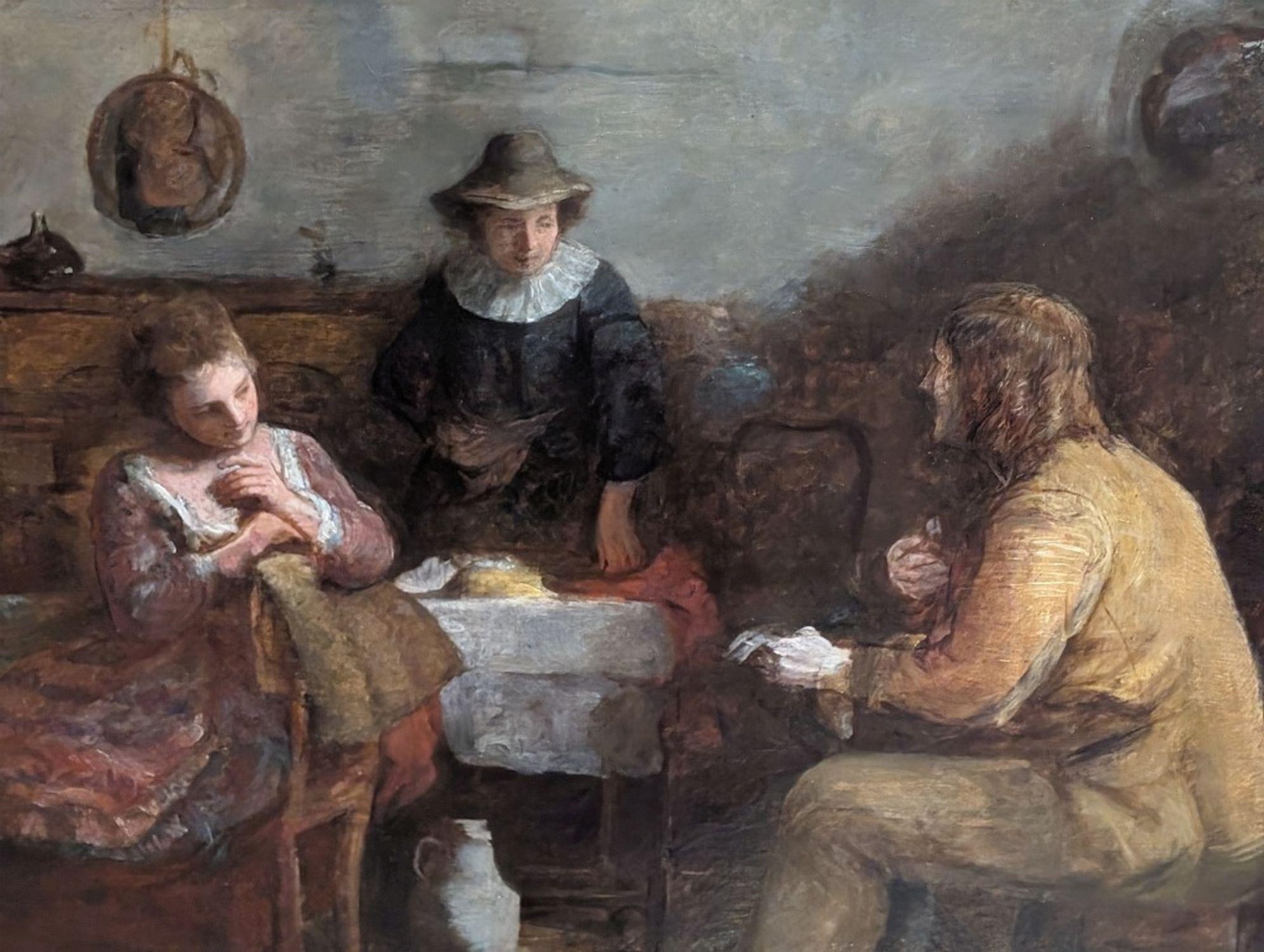 Edgar Bundy | Title: Stories around the dining table (1890) | MutualArt