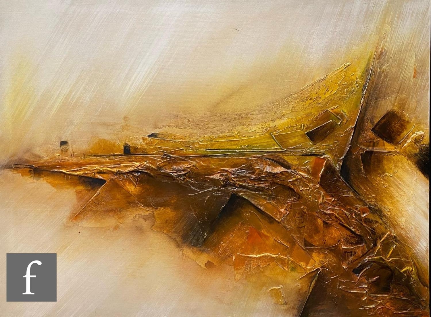 Don Chase | Abstract landscape in yellow and orange | MutualArt