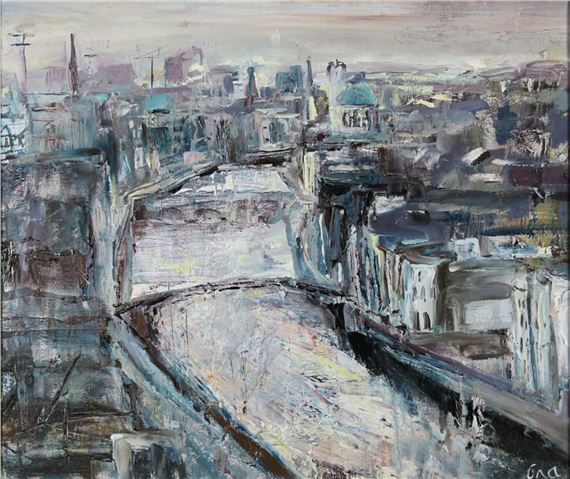 Una O'grady | Aerial View of The Liffey, Dublin | MutualArt