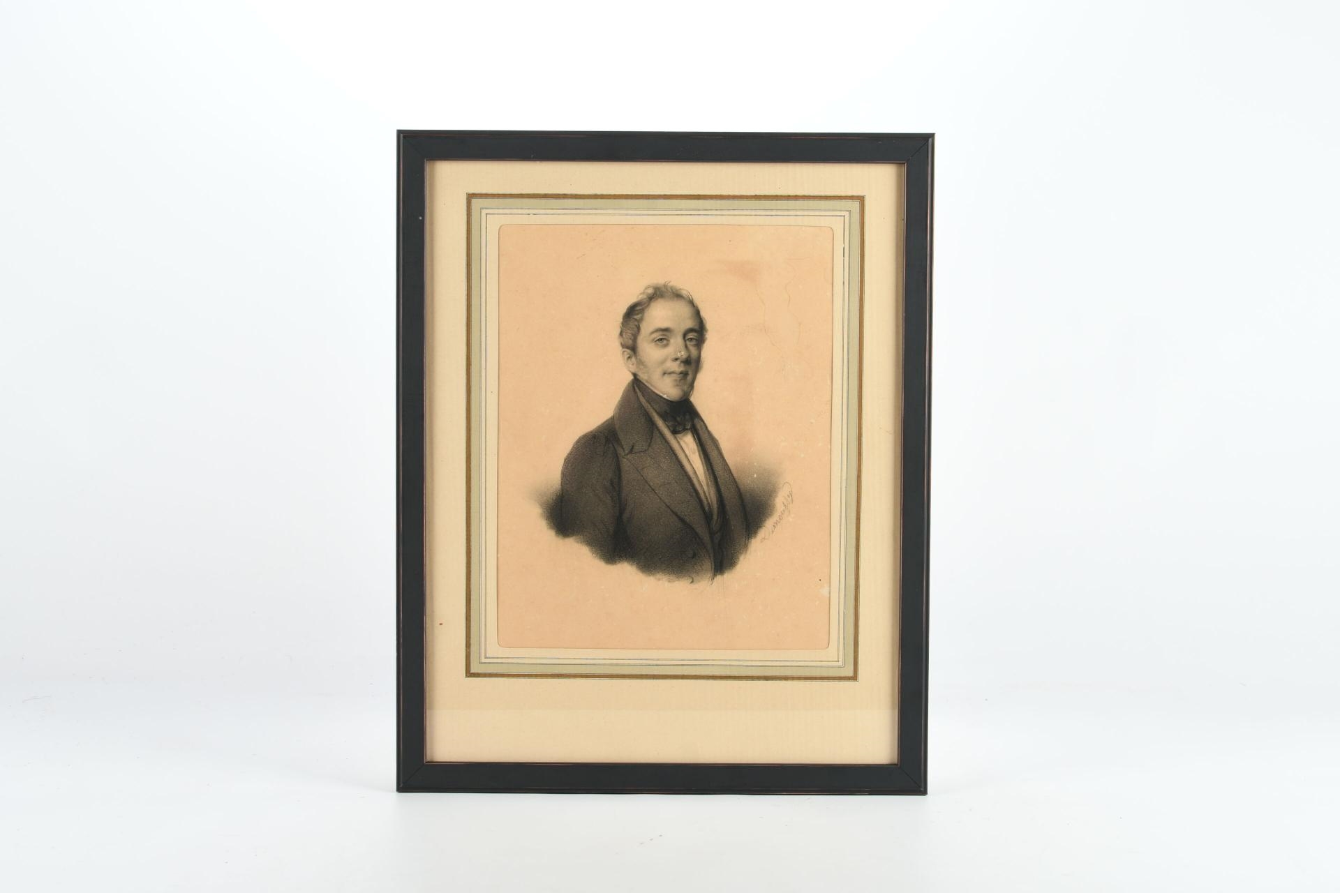 Augustin-Luc Demoussy | Portrait d'homme. et à l'estompe sur papier ...