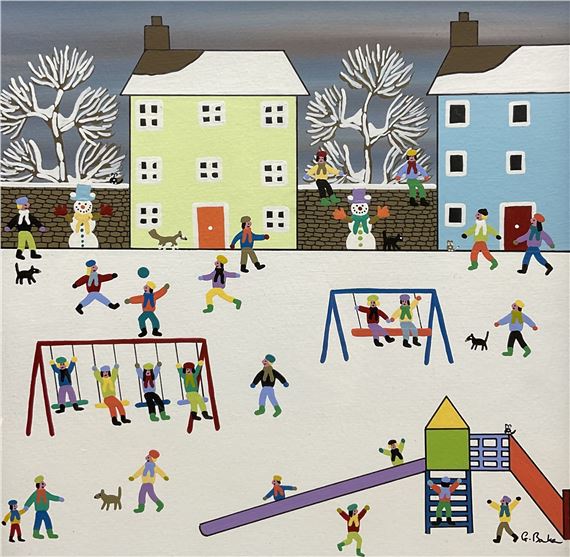 Gordon Barker | Park Games in Winter | MutualArt
