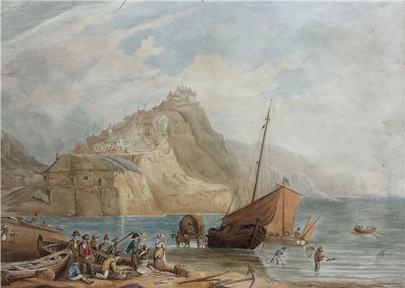 Francis Nicholson | View of Robin Hood's Bay | MutualArt