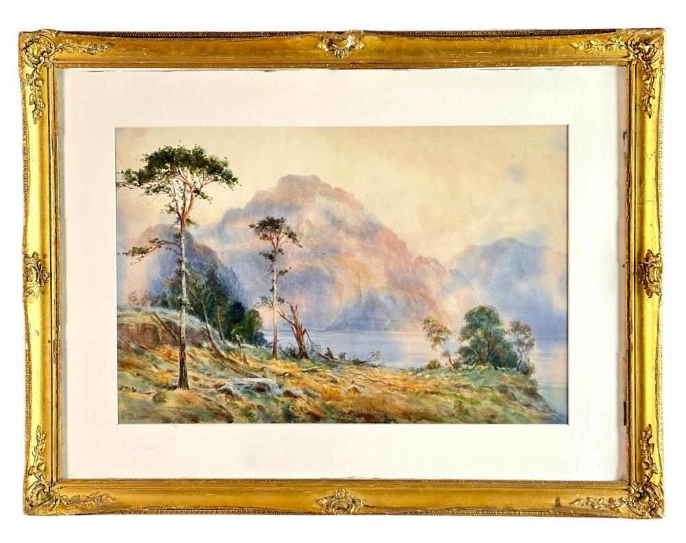 A. Baker | Watercolor River Scene by A. Baker | MutualArt