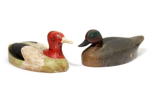 American School, 20th Century | TWO DECOY DUCKS, ONE PROBABLY MALLARD ...