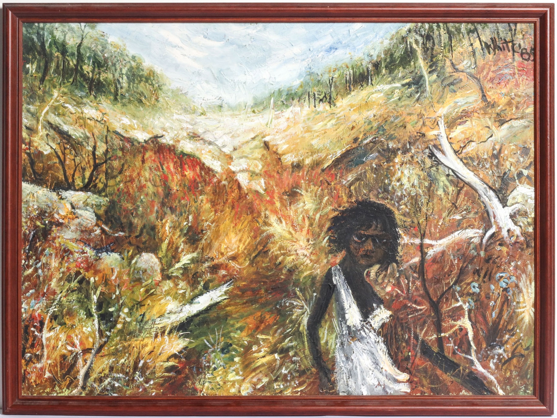 Robert White | Aboriginal woman in the Australian landscape (warm tones ...