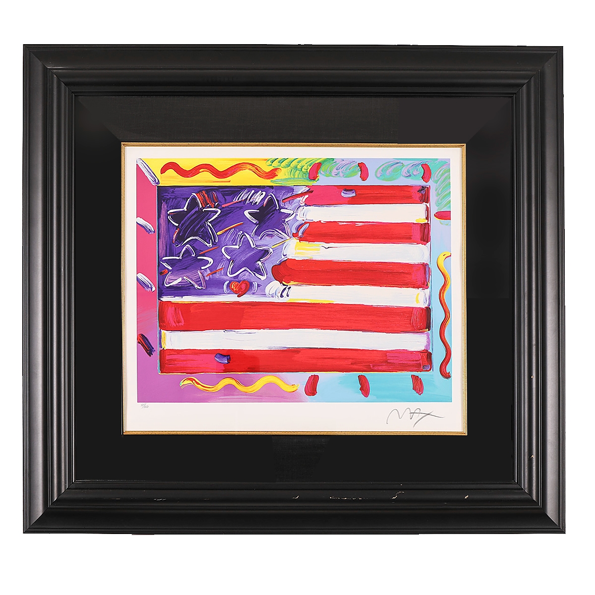 Peter Max | Flag With Heart (2012) | MutualArt
