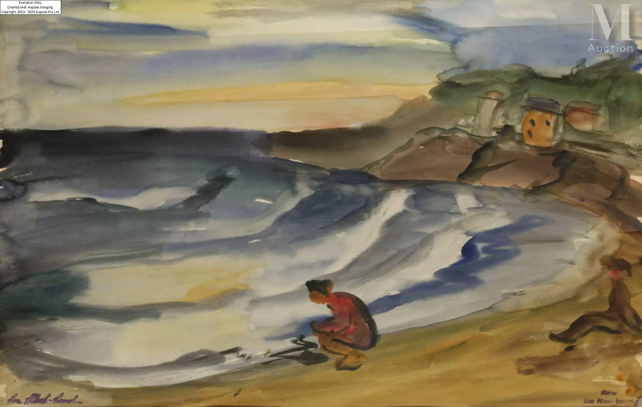 Lou Albert-Lasard | Personnages sur la plage (1885) | MutualArt