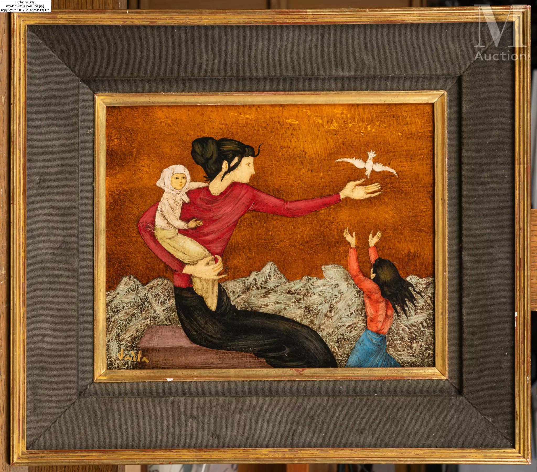 Félix Varla | La famille et l’oiseau (1903) | MutualArt