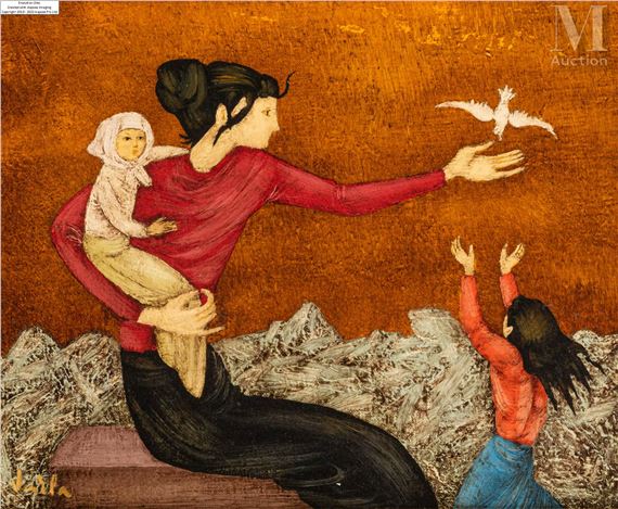 Félix Varla | La famille et l’oiseau (1903) | MutualArt