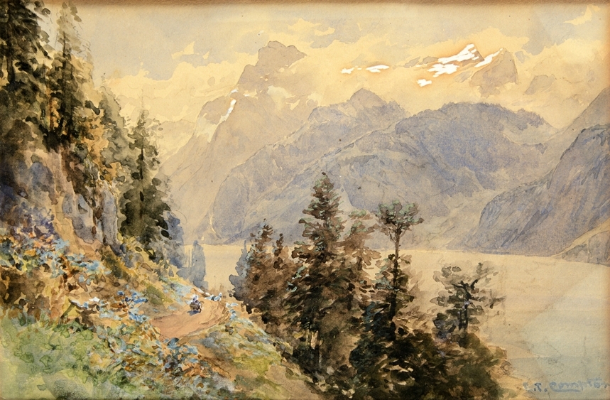 Edward Theodore Compton | A view of Mount Sassolungo (1914) | MutualArt