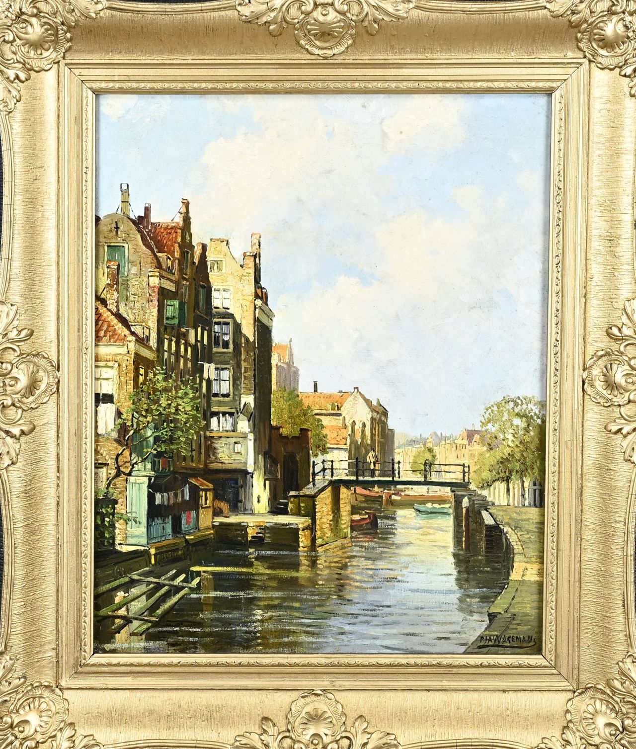 Pieter Johannes Alexander Wagemans | oud Rotterdam delfse vaart met Raambrug. | MutualArt