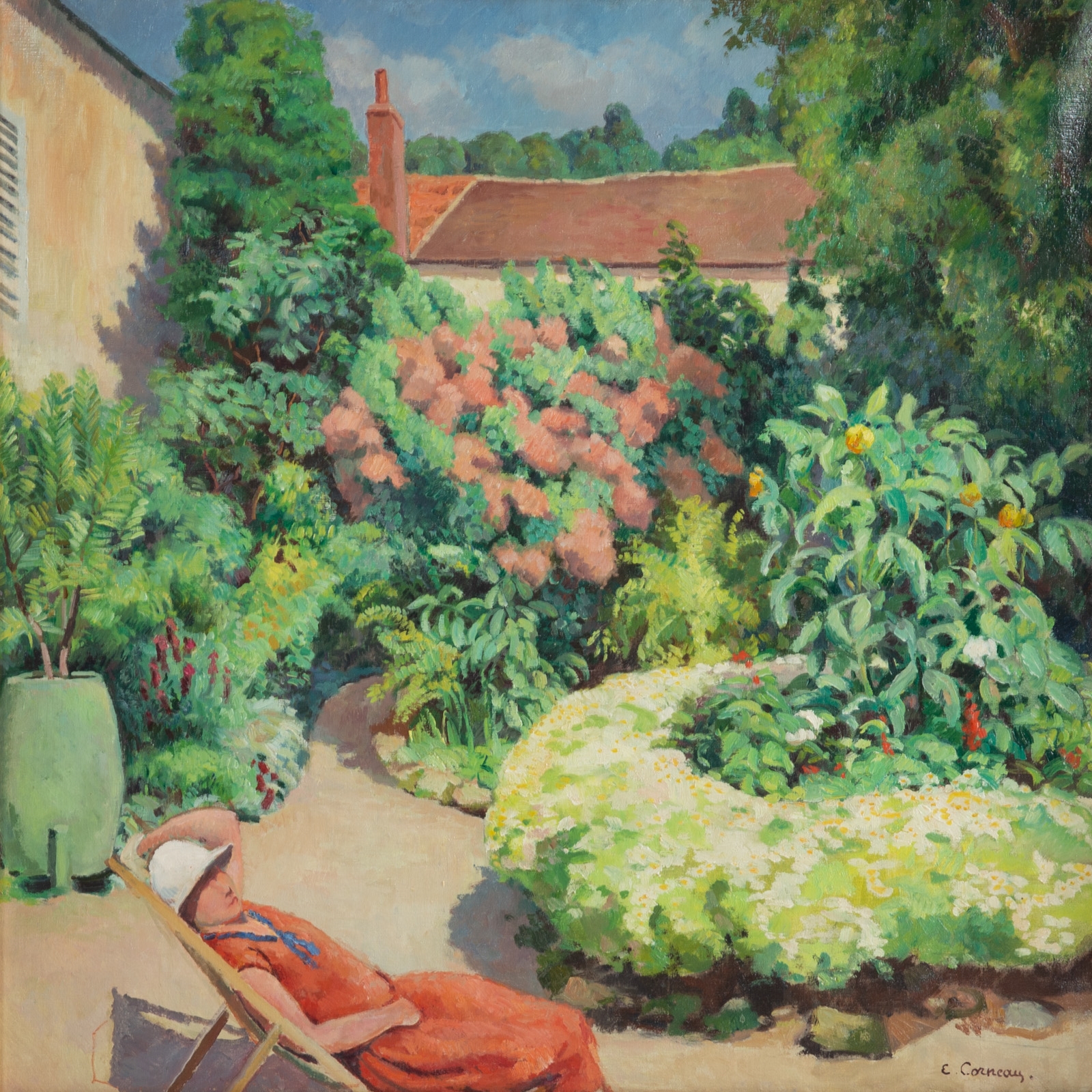 Eugene Corneau | La Sieste en Plein Air (1894) | MutualArt