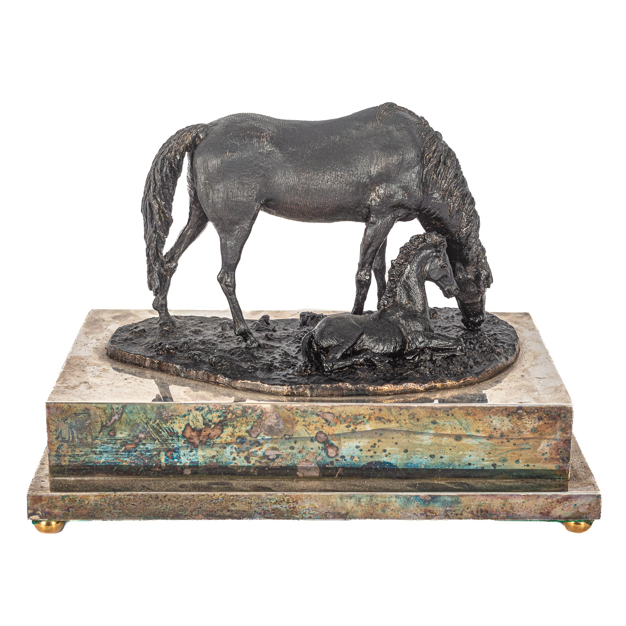 European School, 20th Century | Caballo y potro | MutualArt