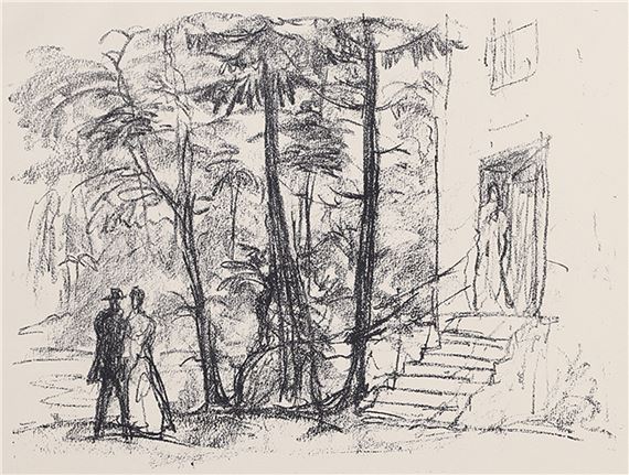 Hans Meid | Sommer - Abschied - Reiterin am Wasserfall | MutualArt