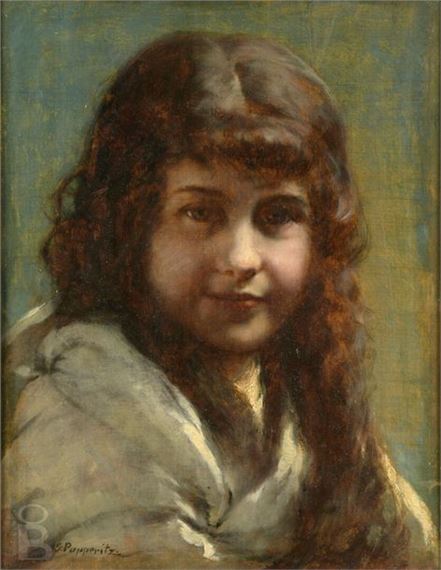 Georg Papperitz | Portrait of a young girl | MutualArt