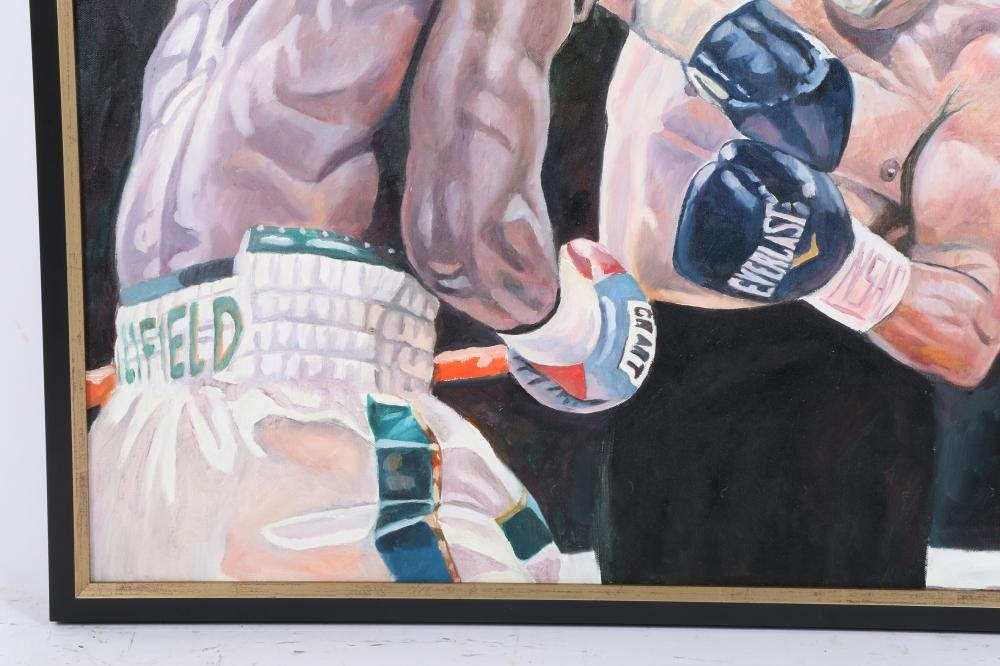 William Weldon | Evander Holyfield vs Frans Bolta Oil on Canvas Boxing ...
