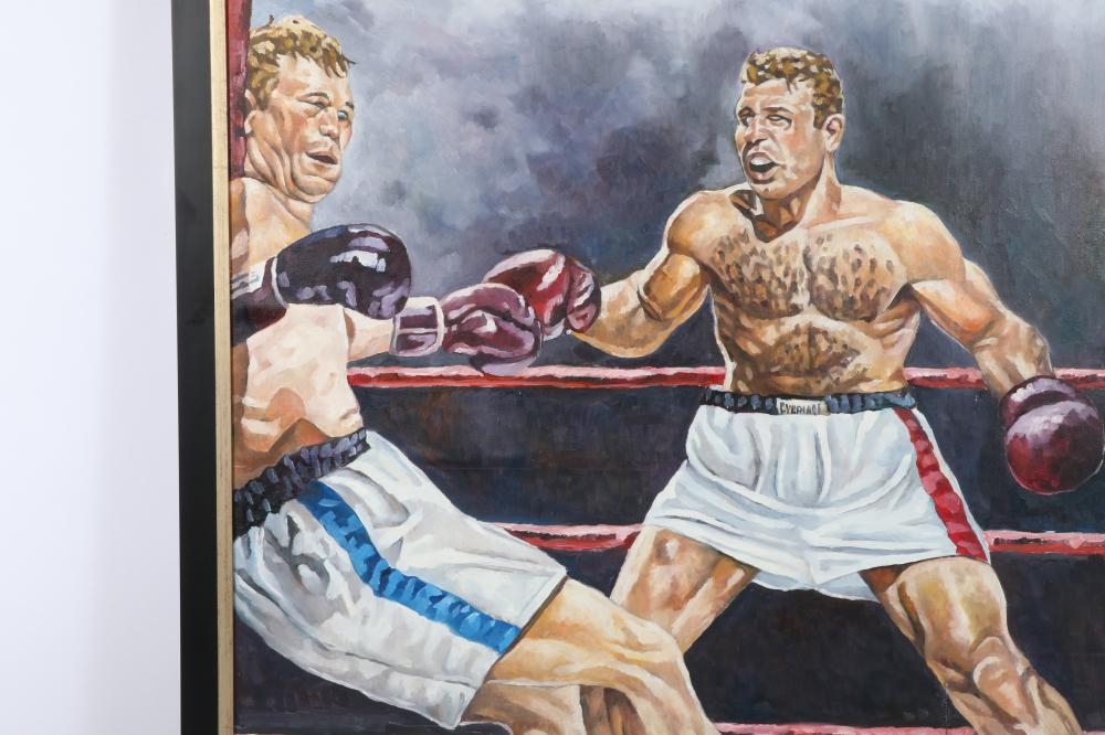 William Weldon | Jake LaMotta vs Laurent Dauthuille Oil on Canvas ...