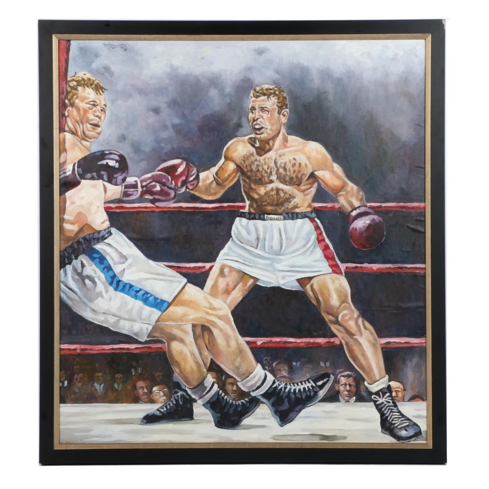 William Weldon | Jake LaMotta vs Laurent Dauthuille Oil on Canvas ...
