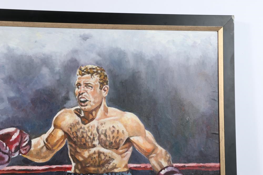 William Weldon | Jake LaMotta vs Laurent Dauthuille Oil on Canvas ...