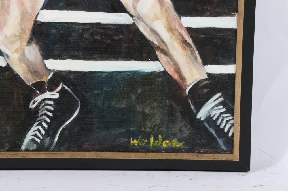 William Weldon | Ingemar Johansson vs Eddie Machan Oil on Canvas Boxing ...