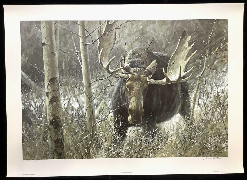 Robert Bateman | The Challenge-Bull Moose | MutualArt