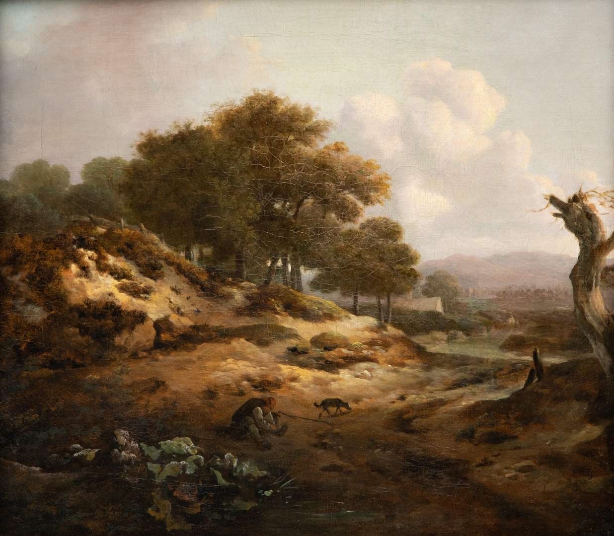 Jan Wijnants | Landscape with 2 Dutch Girls and a Dog | MutualArt