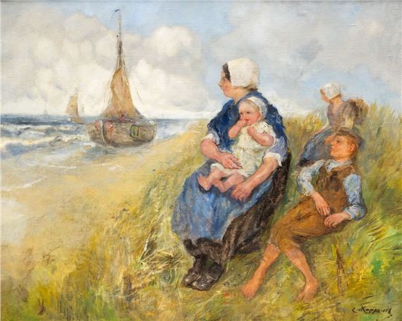 Cornelis Koppenol | Familie in de duinen | MutualArt