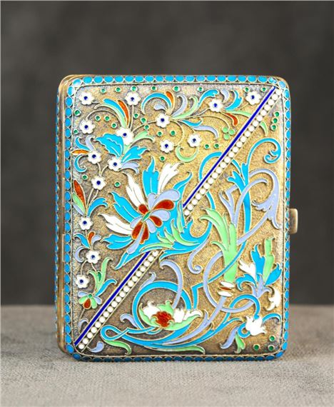 Ivan Sergeyevich Lebedkin | RUSSIAN ENAMELED SILVER CIGARETTE CASE | MutualArt
