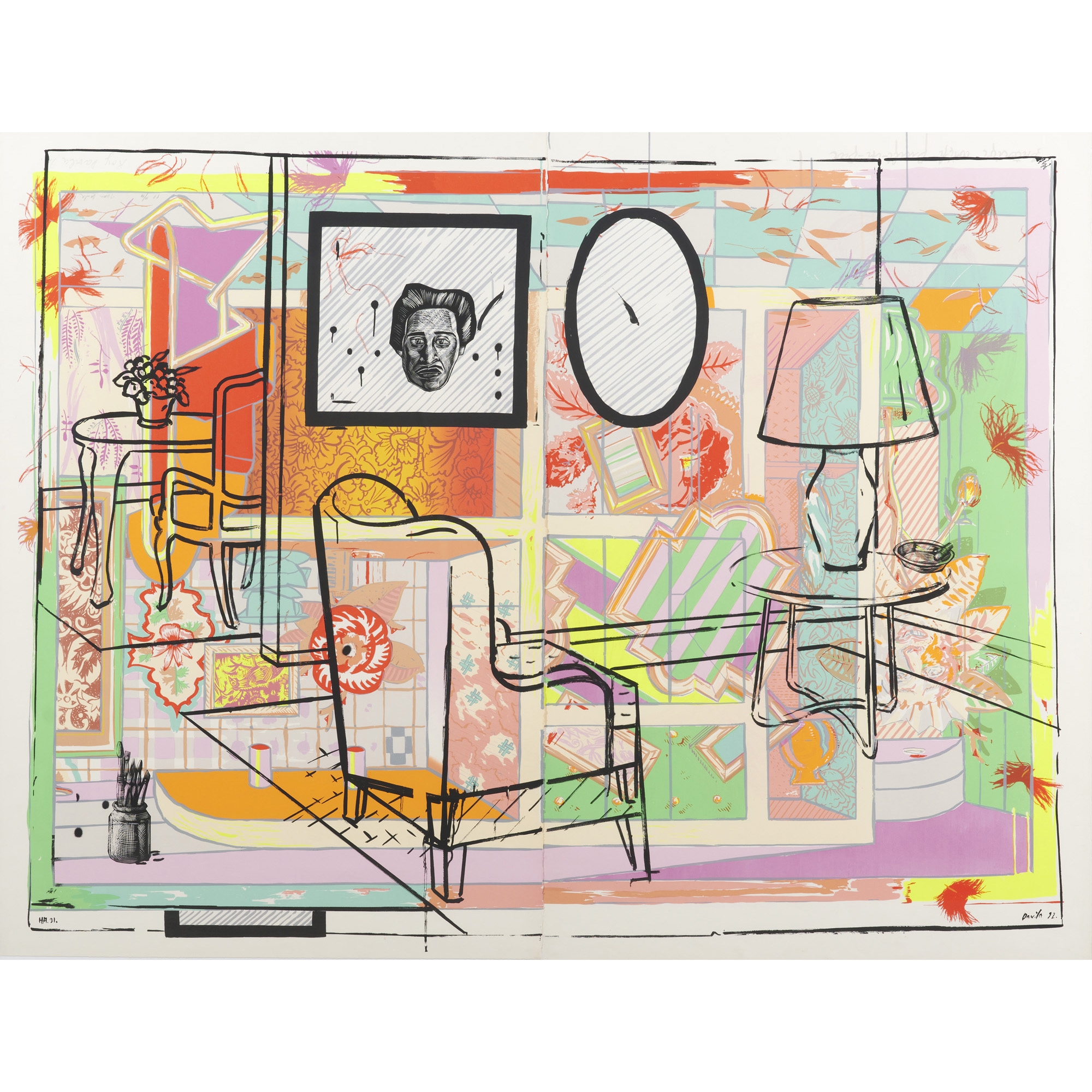 Howard Arkley | A Large House with Fence (1998) | MutualArt