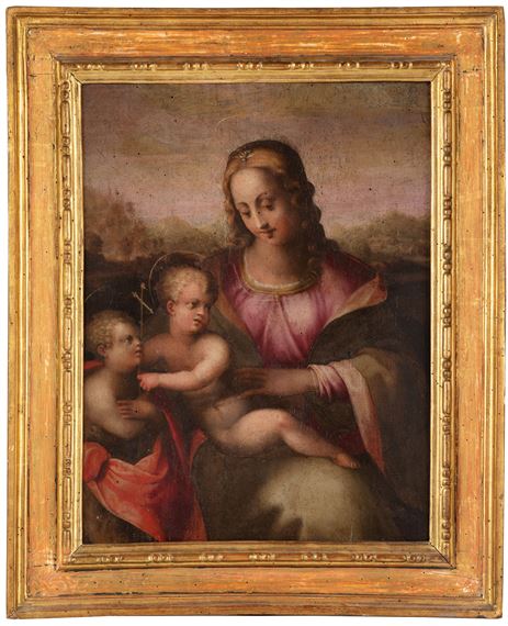Giovanni del Brina | Madonna con Bambino e San Giovannino | MutualArt