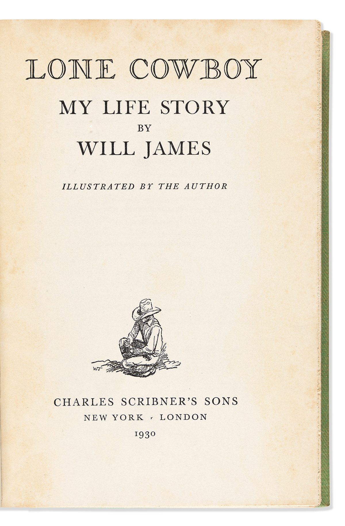 Will James | James, Will (1892-1942) Lone Cowboy. My Life Story (1930 ...