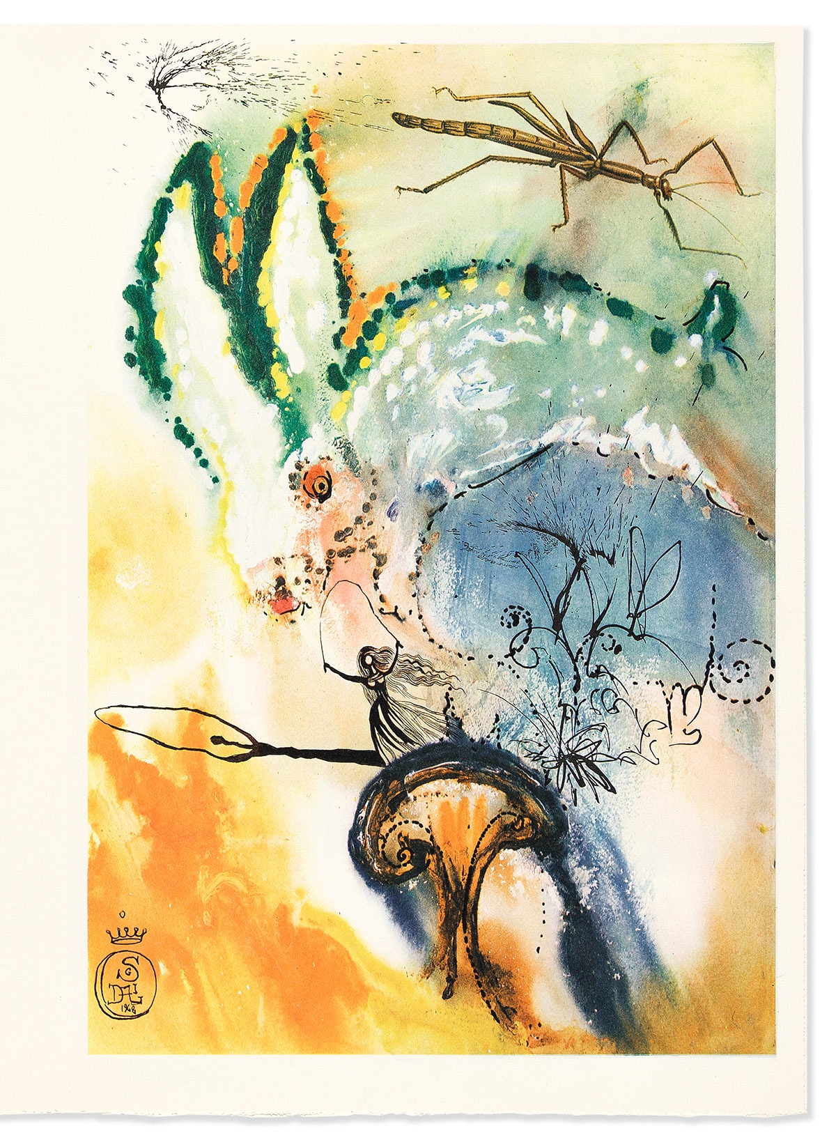 Salvador Dalí | Rosa Papillonaea (Butterfly Rose) from the Flora ...