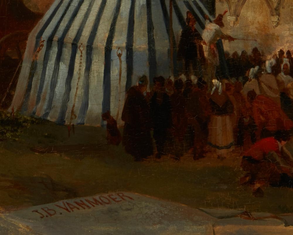 Jean Baptiste van Moer | Town square with bell tower | MutualArt