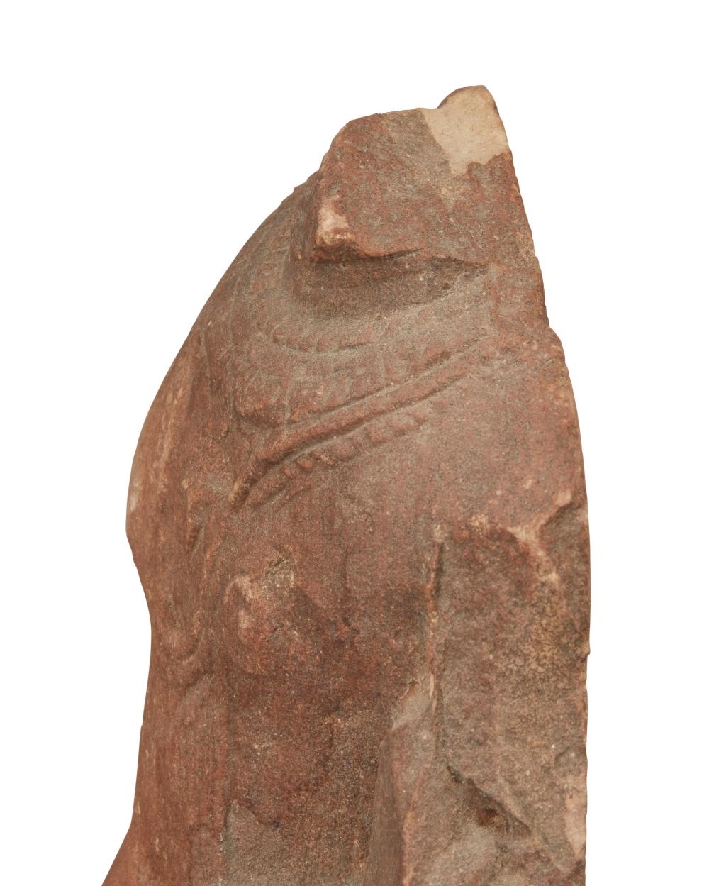 Indian School, 11th Century | A buff sandstone relief of an attendant ...