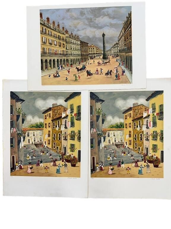 Claude Tabet | Montmartre, Le Grande Place(1);Rue Descendant les ...