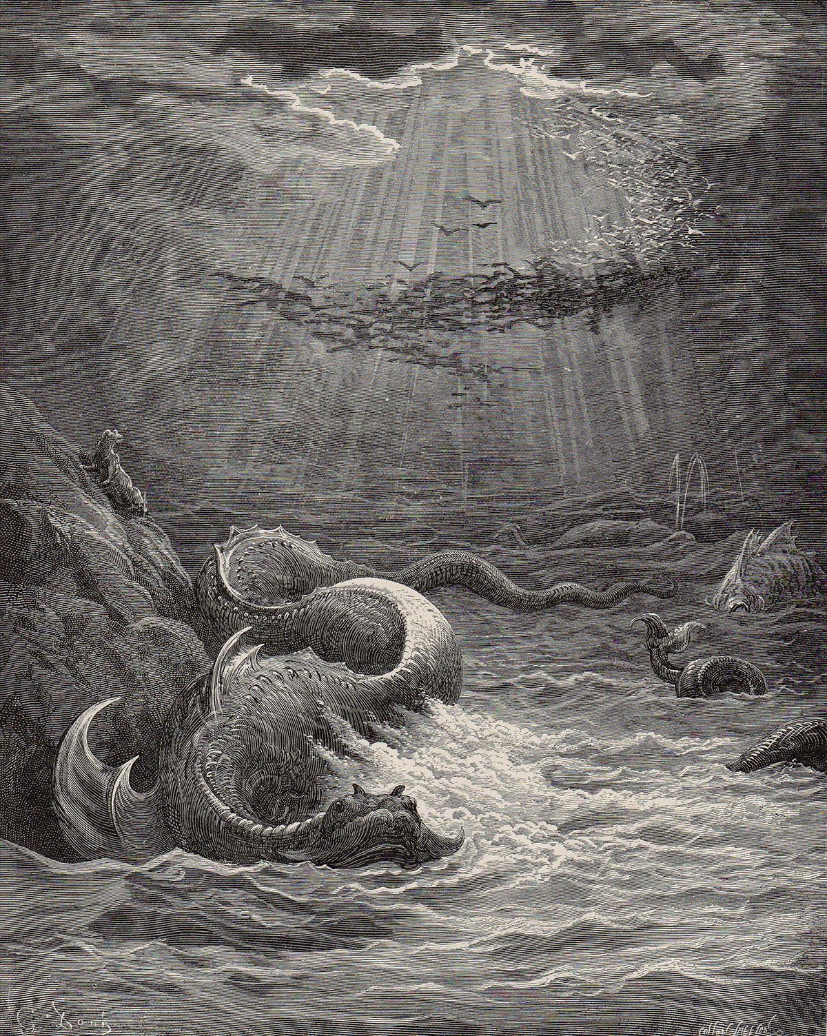 Gustave Doré | Leviathan, waters of Chaos (Milton's Paradise Lost ...