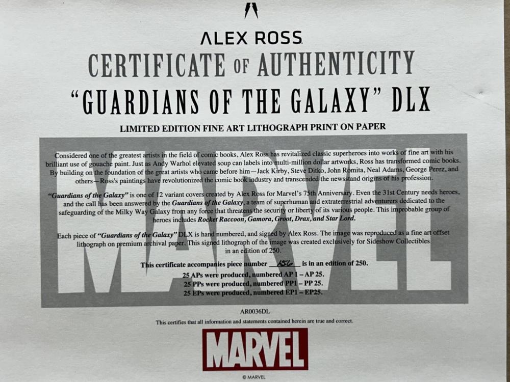 Alex Ross | Signed Alex Ross Guardians of the Galaxy Litho | MutualArt