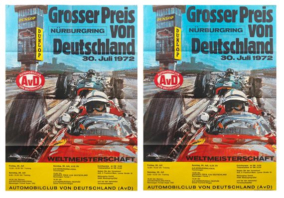 Michael Turner | Two 1972 German Grand Prix posters, (1972) | MutualArt